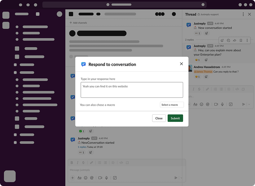 JustReply Customer Support Tool For Teams Using Slack BetaList