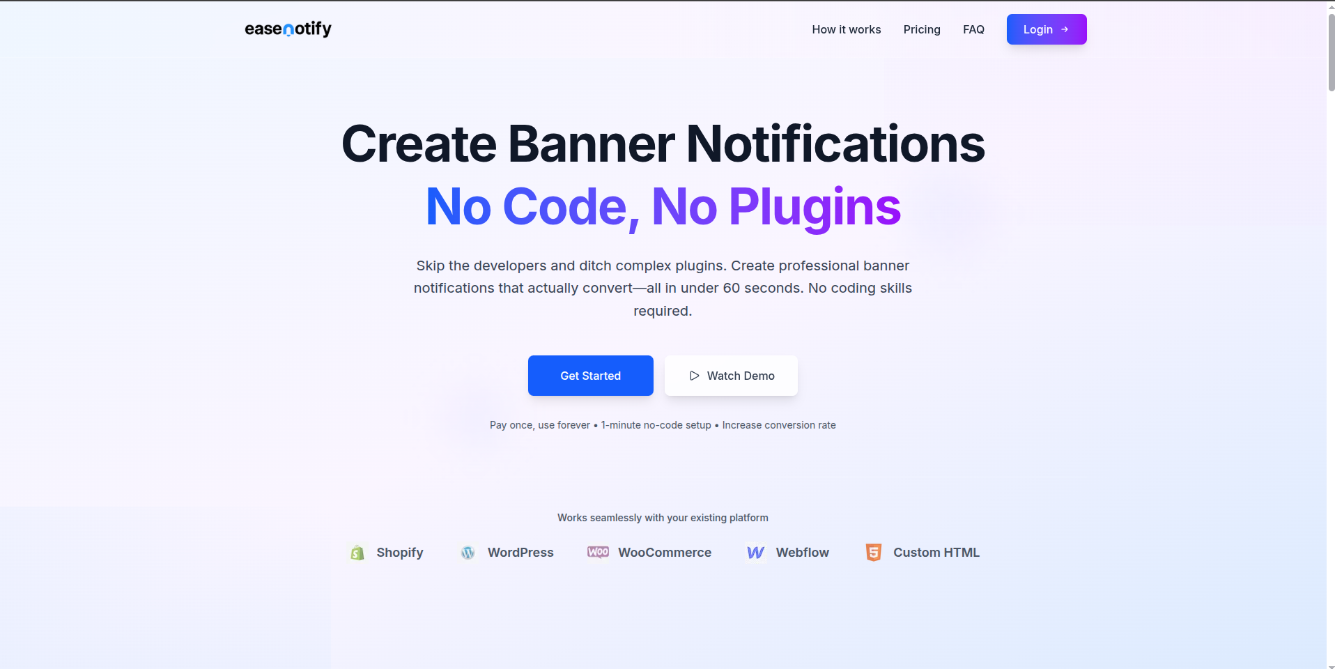 EaseNotify: Create website banner notification, No need | BetaList