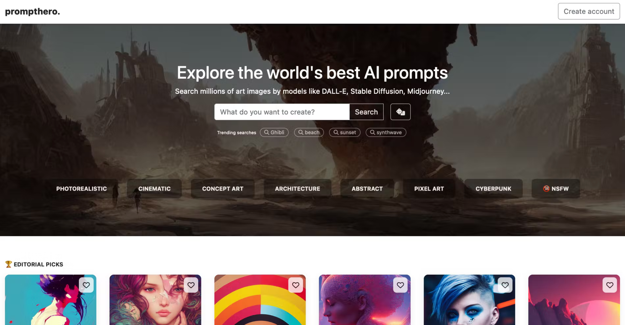 Prompthero: Search the best prompts for stable diffusion, | BetaList