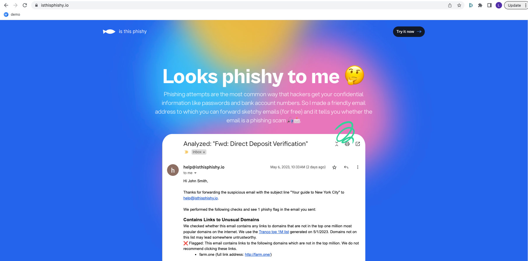 Is This Phishy: A friendly email address that tells you if | BetaList