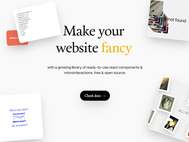 Fancy Components: Ready-to-use, fancy, animated react | BetaList