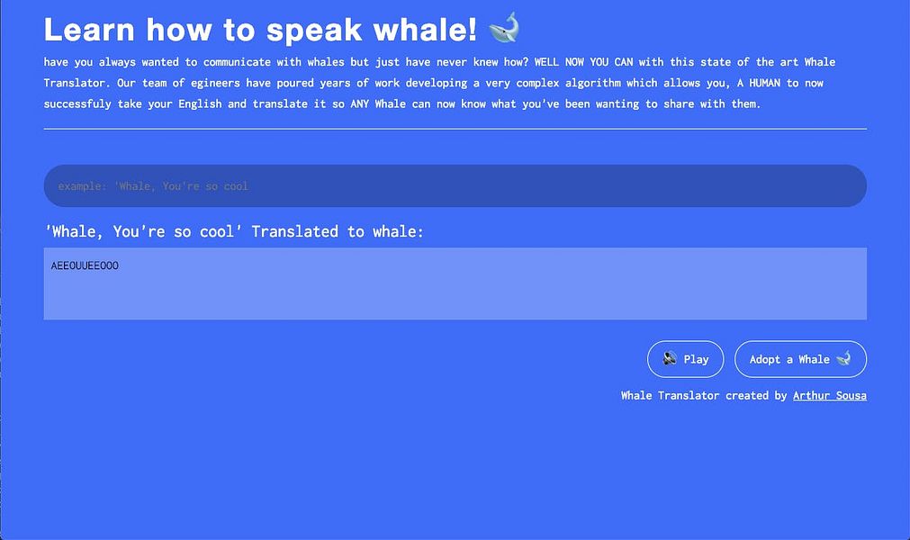 Whale Talk: Translate what you've got to say to Whales | BetaList