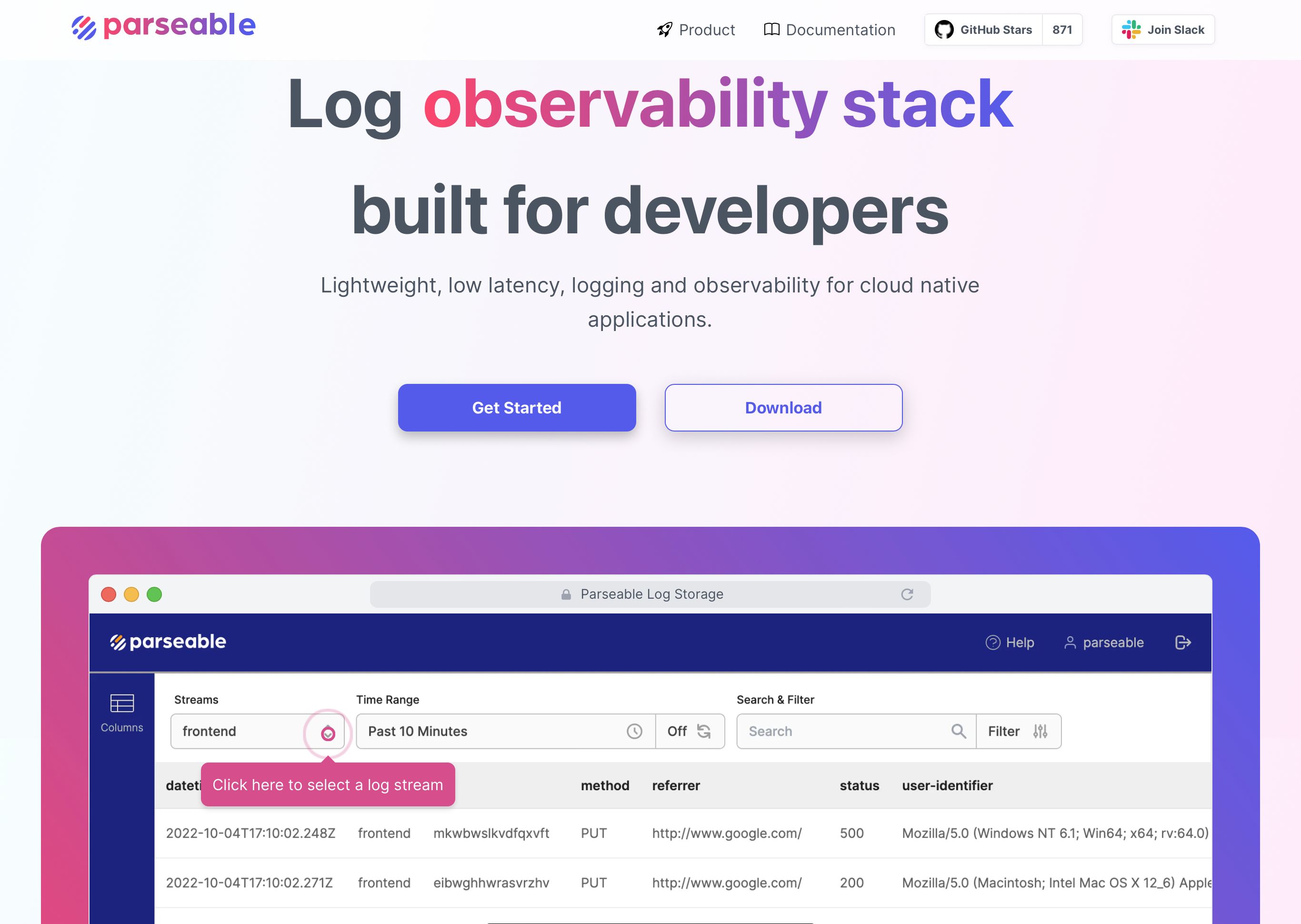 Parseable: Free and open source, simple, efficient Log | BetaList
