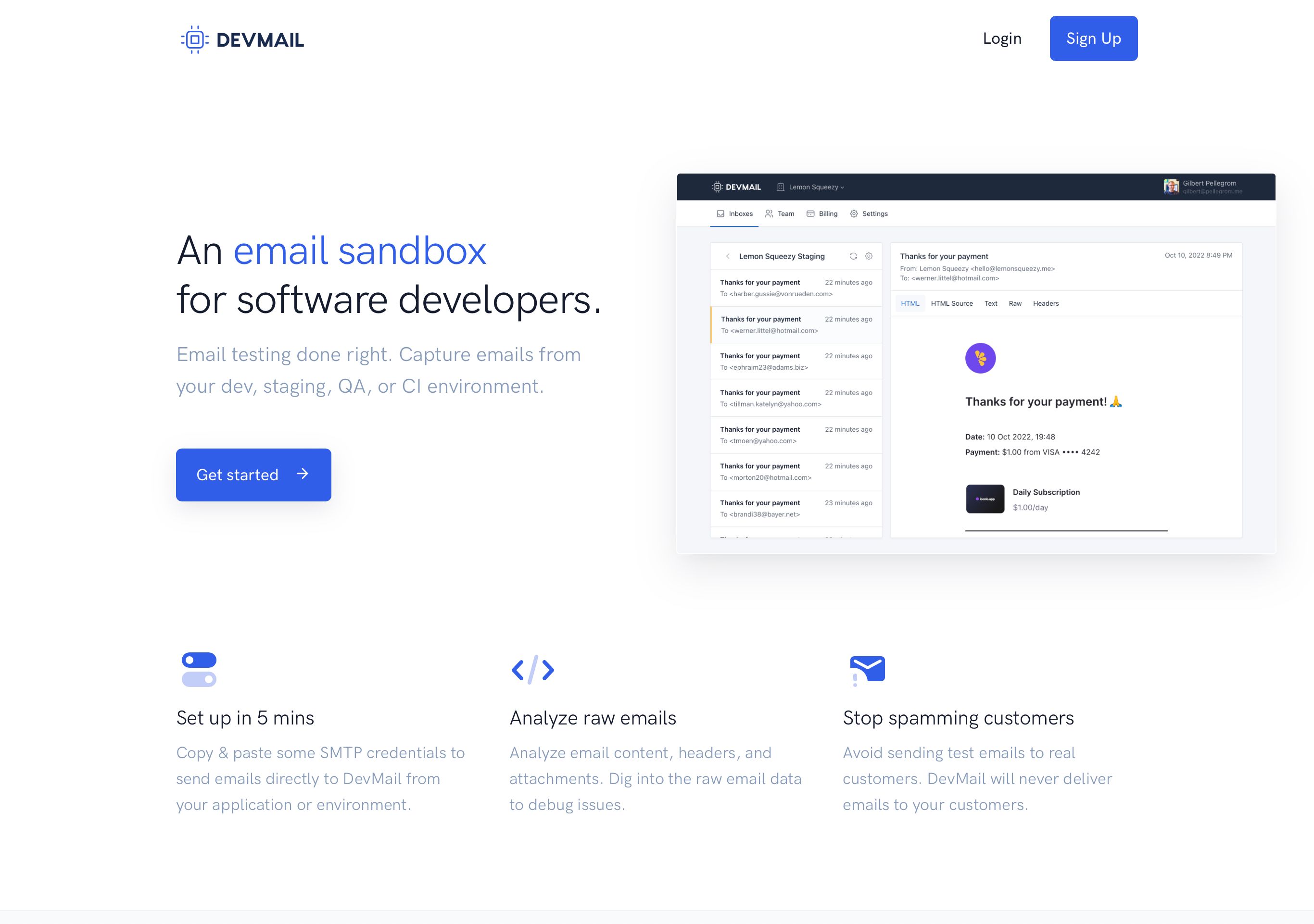 DevMail: An email sandbox for software developers | BetaList