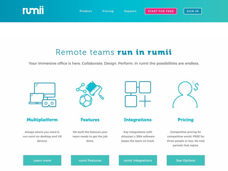rumii: Virtual Reality Collaboration and Meeting Software | BetaList