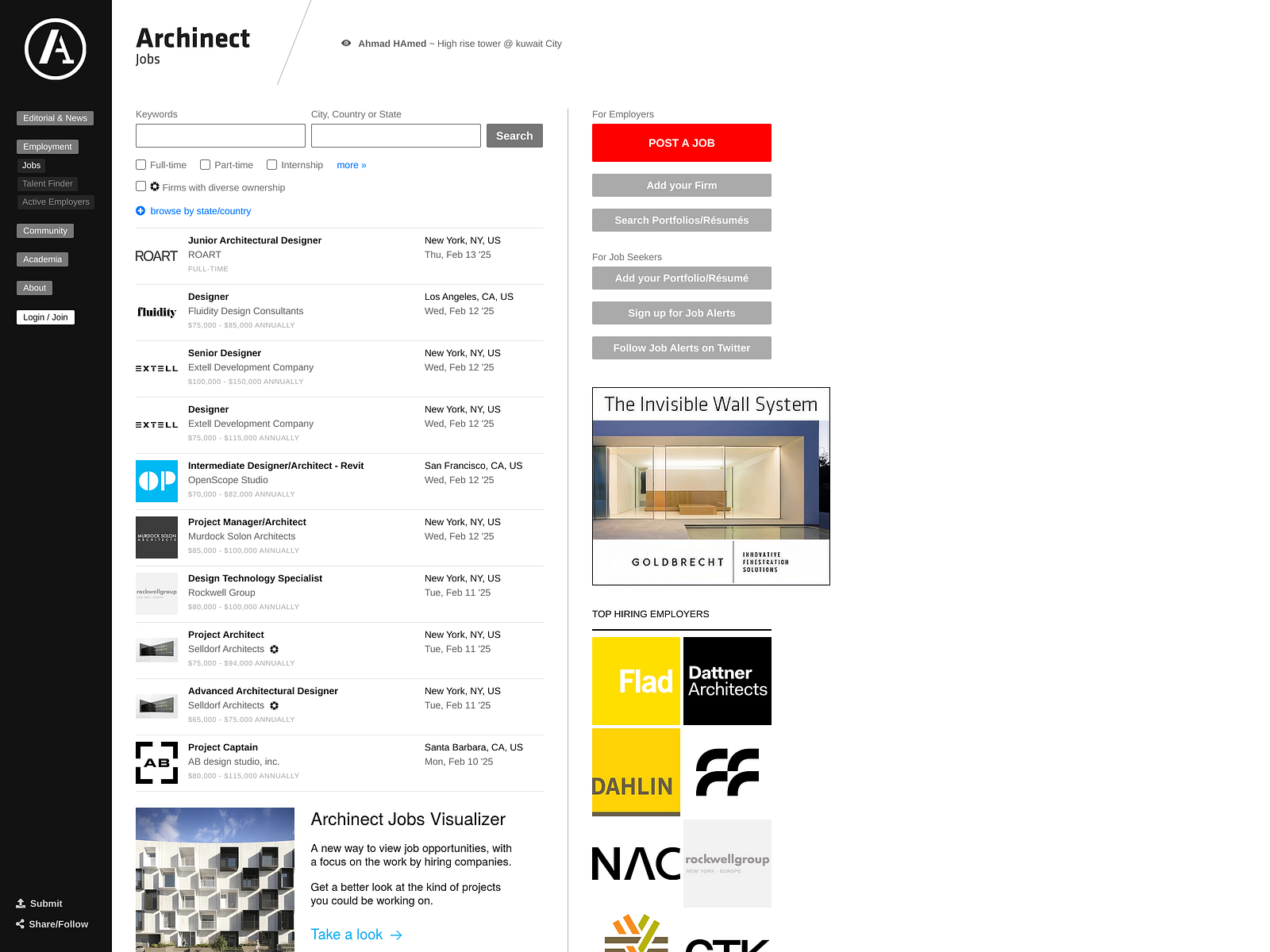 Archinect Jobs - Job Board Review – Startup Jobs