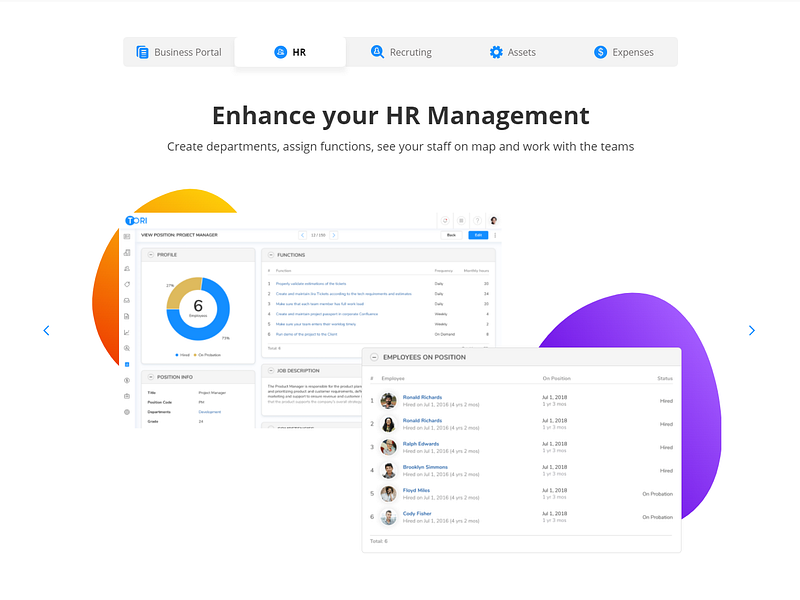 TORI App: Business Portal to manage employees, company | BetaList