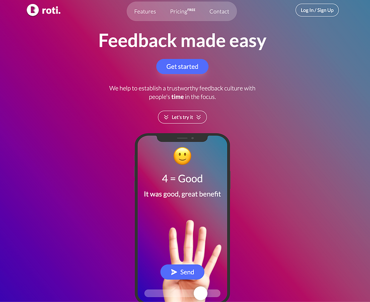 roti.rocks: Easy feedback by offering a 1 to 5 metric (ROTI | BetaList
