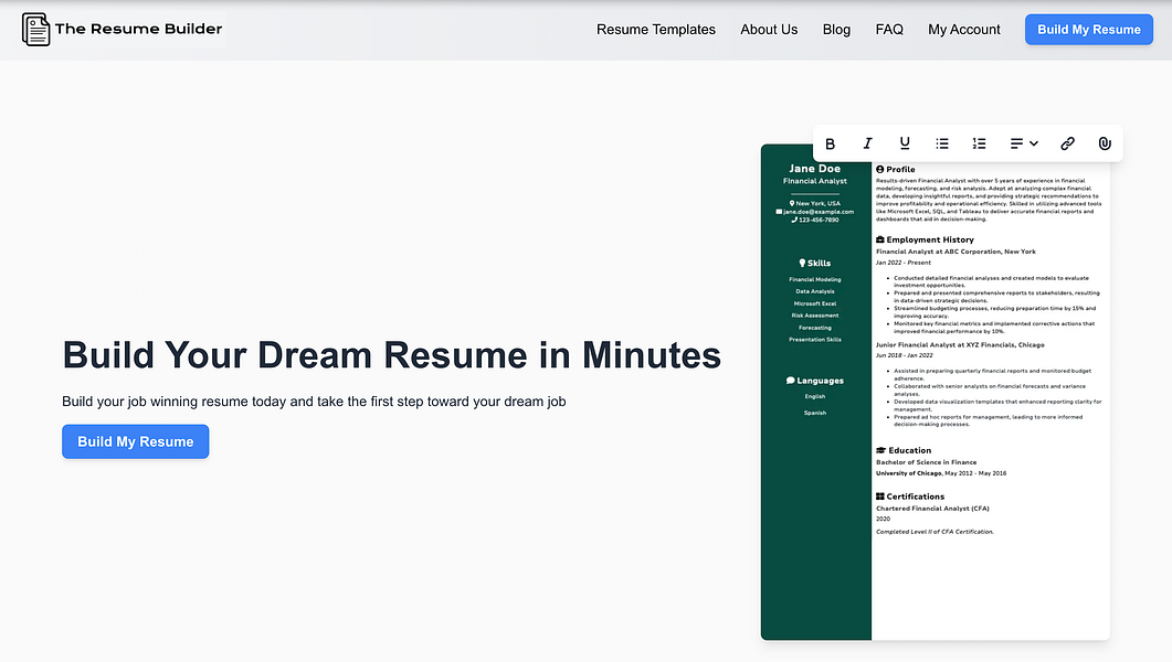 The Resume Builder: Build Your Dream Resume in Minutes | BetaList
