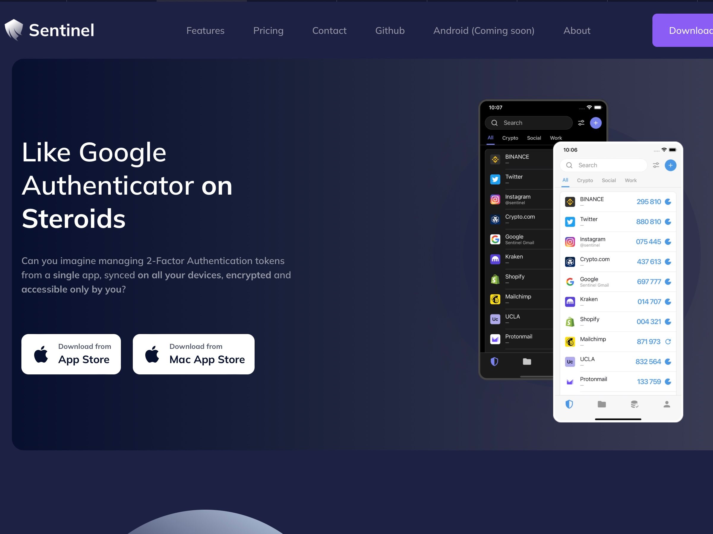 Sentinel Authenticator: Synced 2-Factor Authenticator for | BetaList