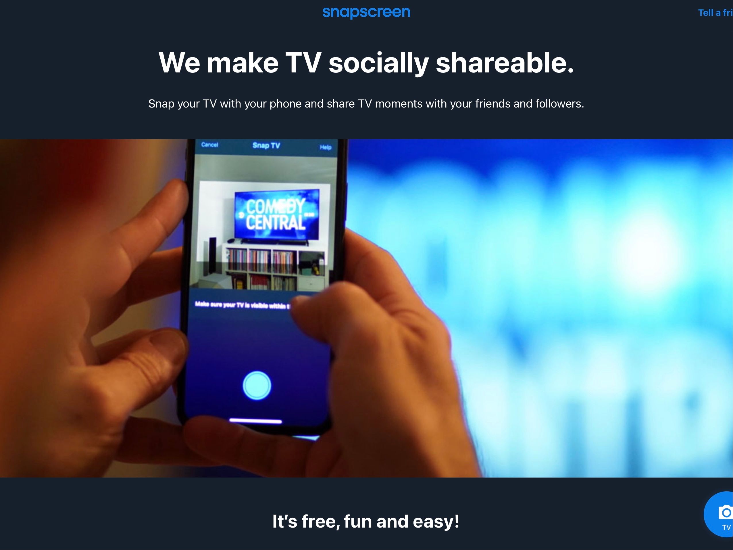 Snapscreen: Makes TV socially shareable | BetaList