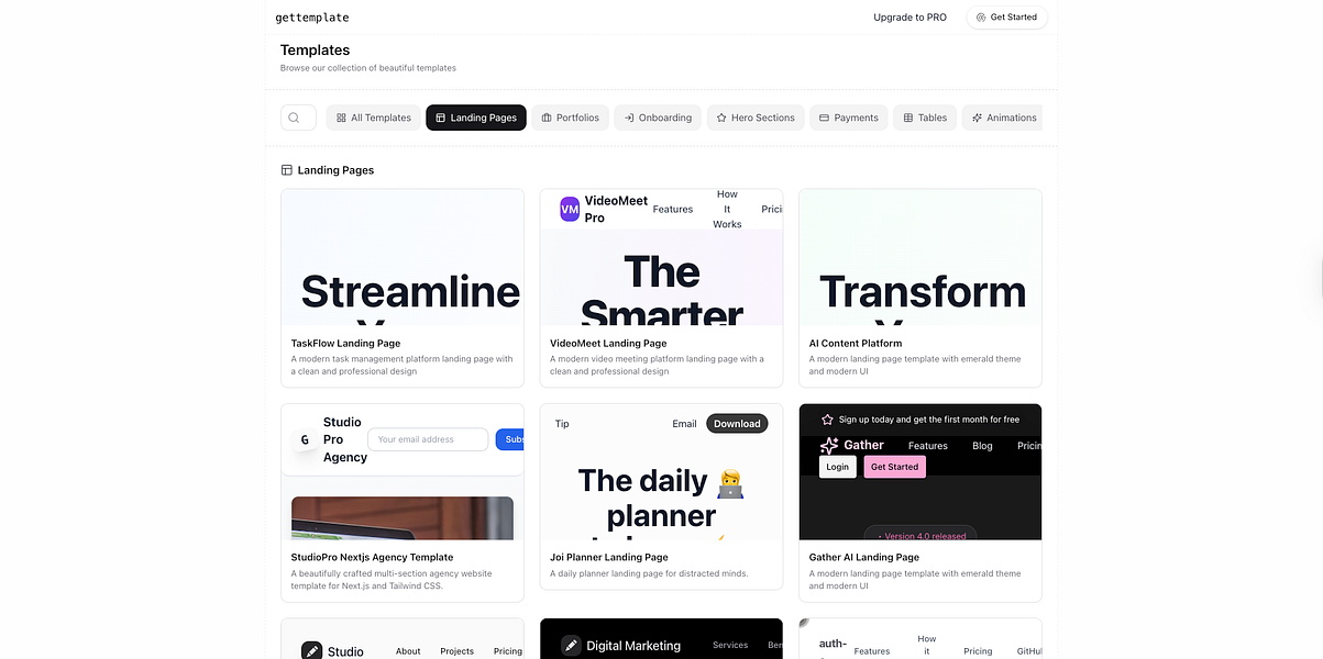 gettemplate: React, Nextjs, Vite templates to quickly build | BetaList
