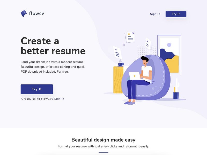 FlowCV: Create a better resume and customize it easily | BetaList