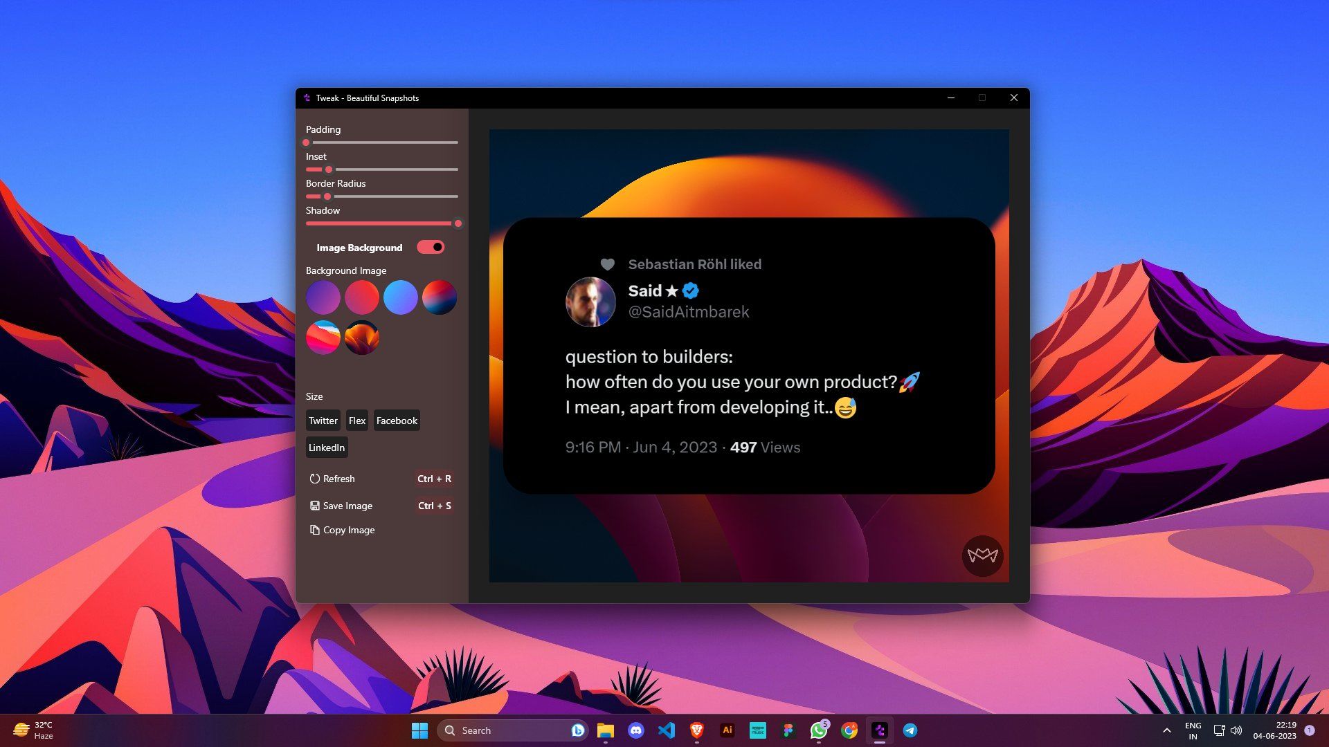 Tweak: Design beautiful screenshots for your tweets and | BetaList