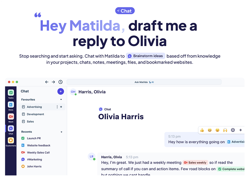 Matilda Workspace: All-in-one project management app with | BetaList