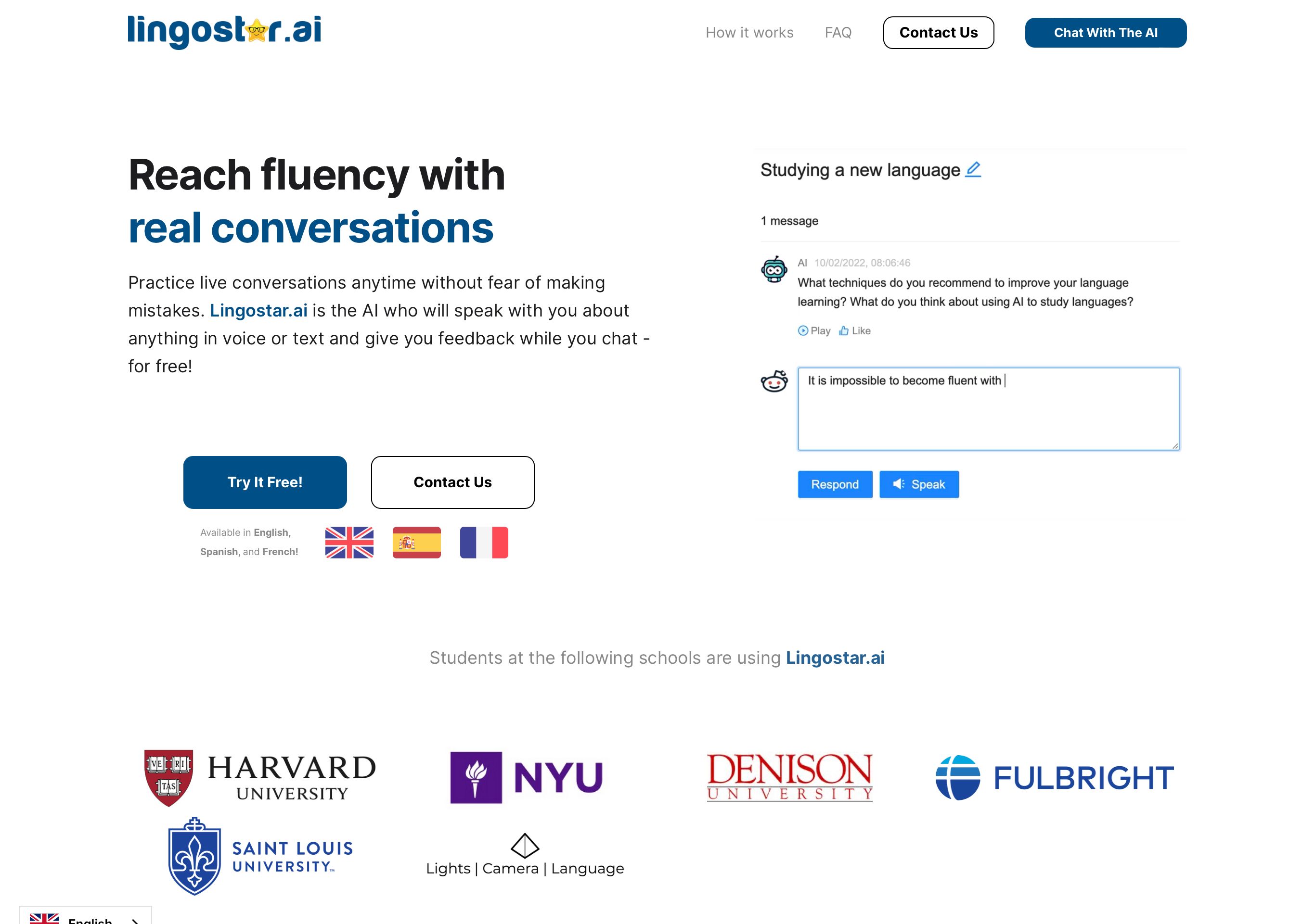 Lingostar.ai: Real language learning conversations with an | BetaList