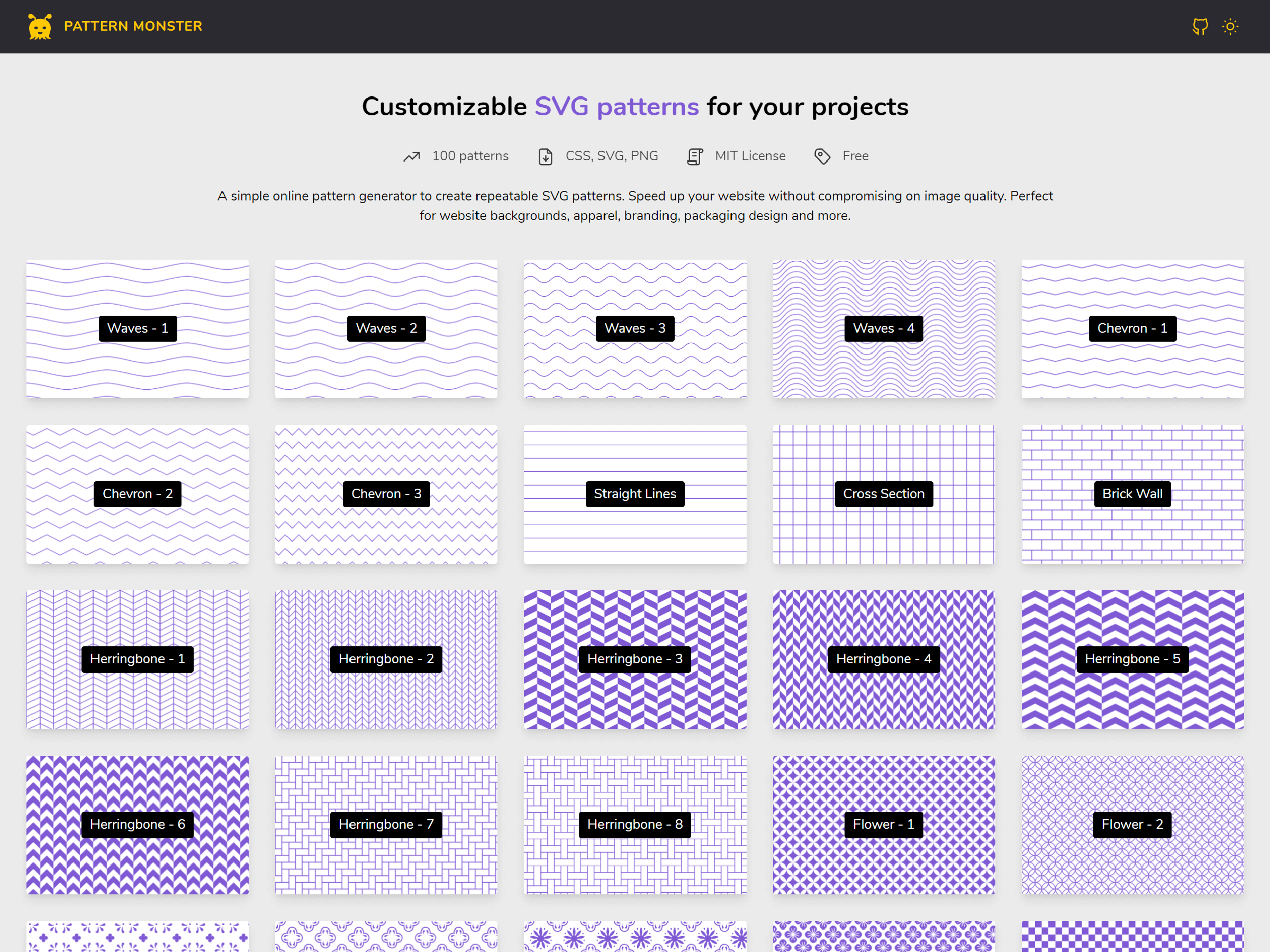 Pattern Monster: Pattern generator to create repeatable SVG | BetaList