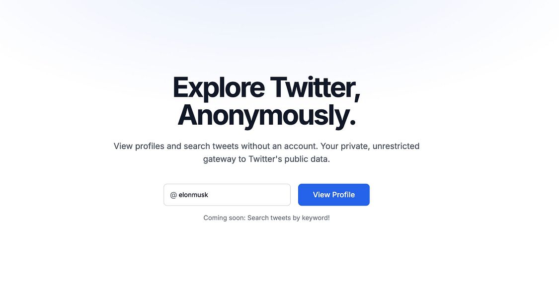 TwitterViewer.io: Explore Twitter, Anonymously | BetaList