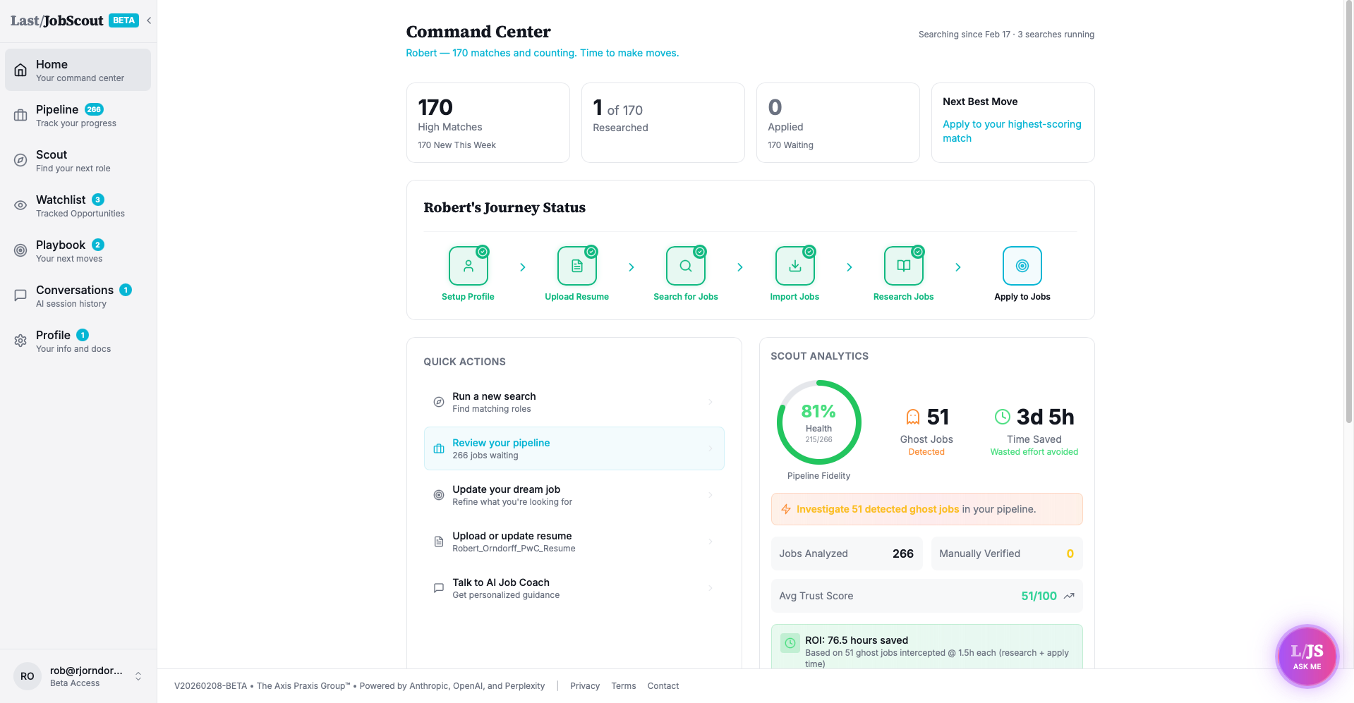 Last/JobScout: Job search that detects ghost jobs before | BetaList