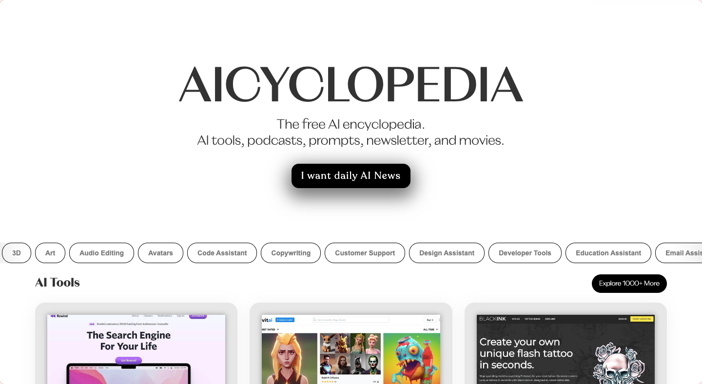 AIcyclopedia: A free encyclopedia for all AI tools, | BetaList
