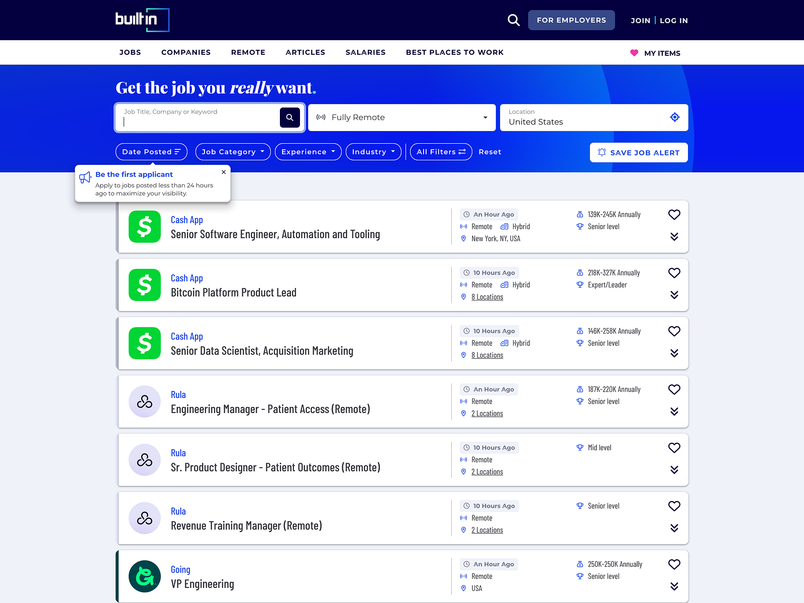 Built In - Job Board Review – Startup Jobs