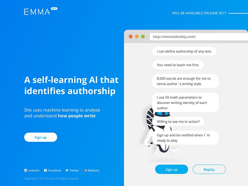 Emma Identity: A self-learning artificial intelligence that | BetaList