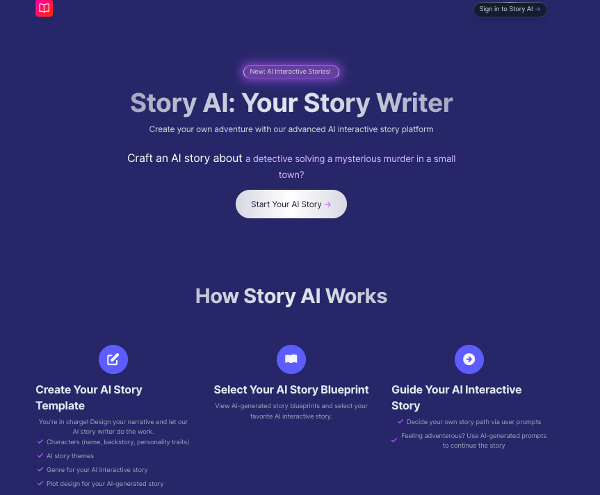 StoryAI: Interactive storytelling that lets you create your | BetaList