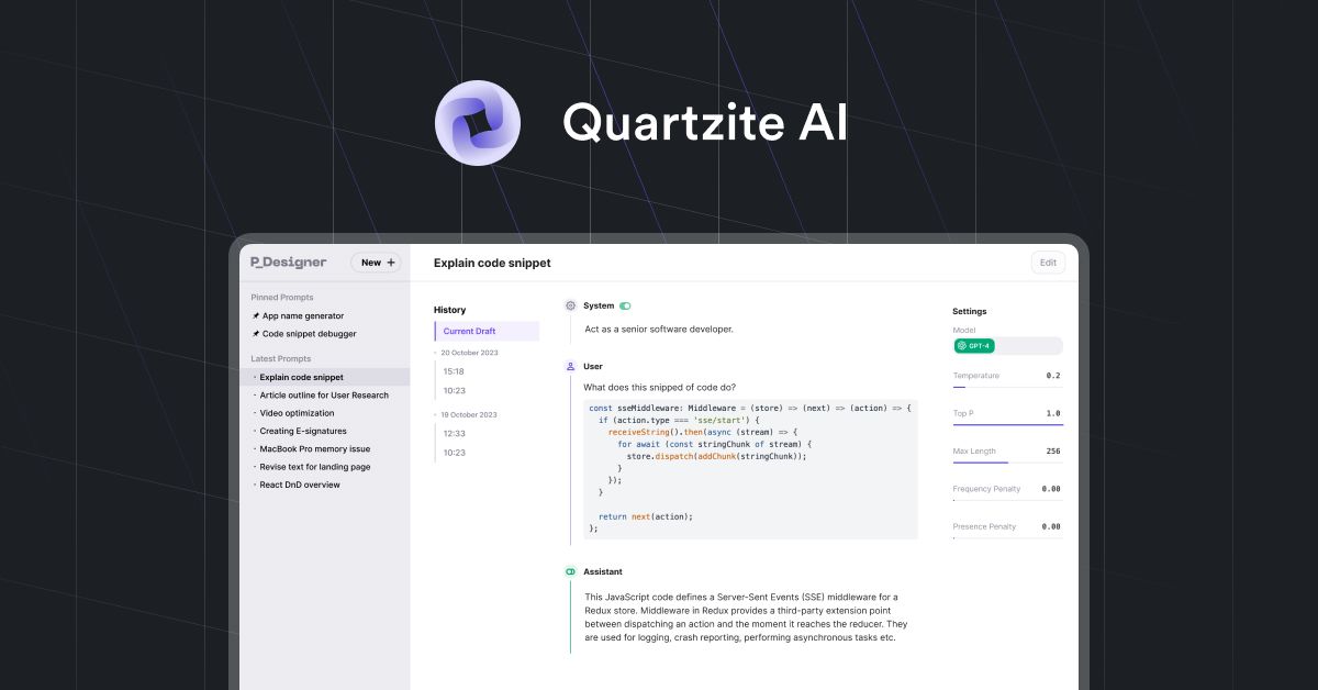 Quartzite AI: Prompt IDE to craft complex prompts with | BetaList