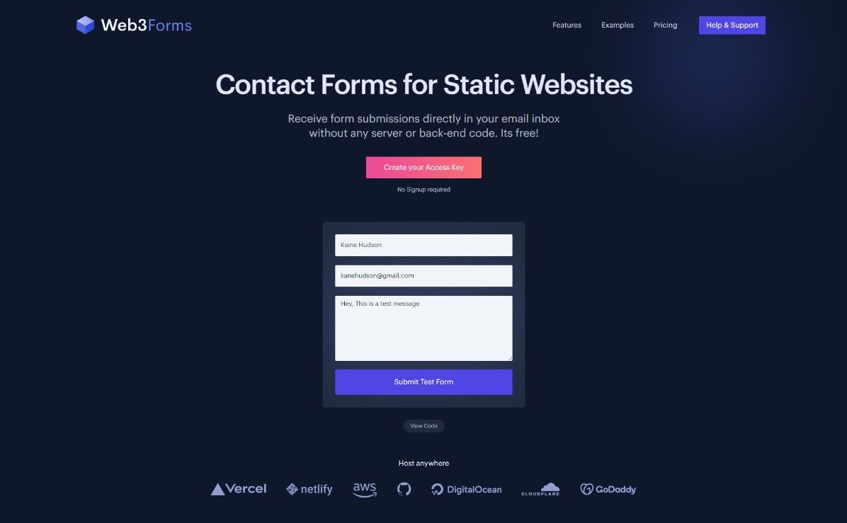 Web3Forms: Contact forms for static websites without PHP or | BetaList