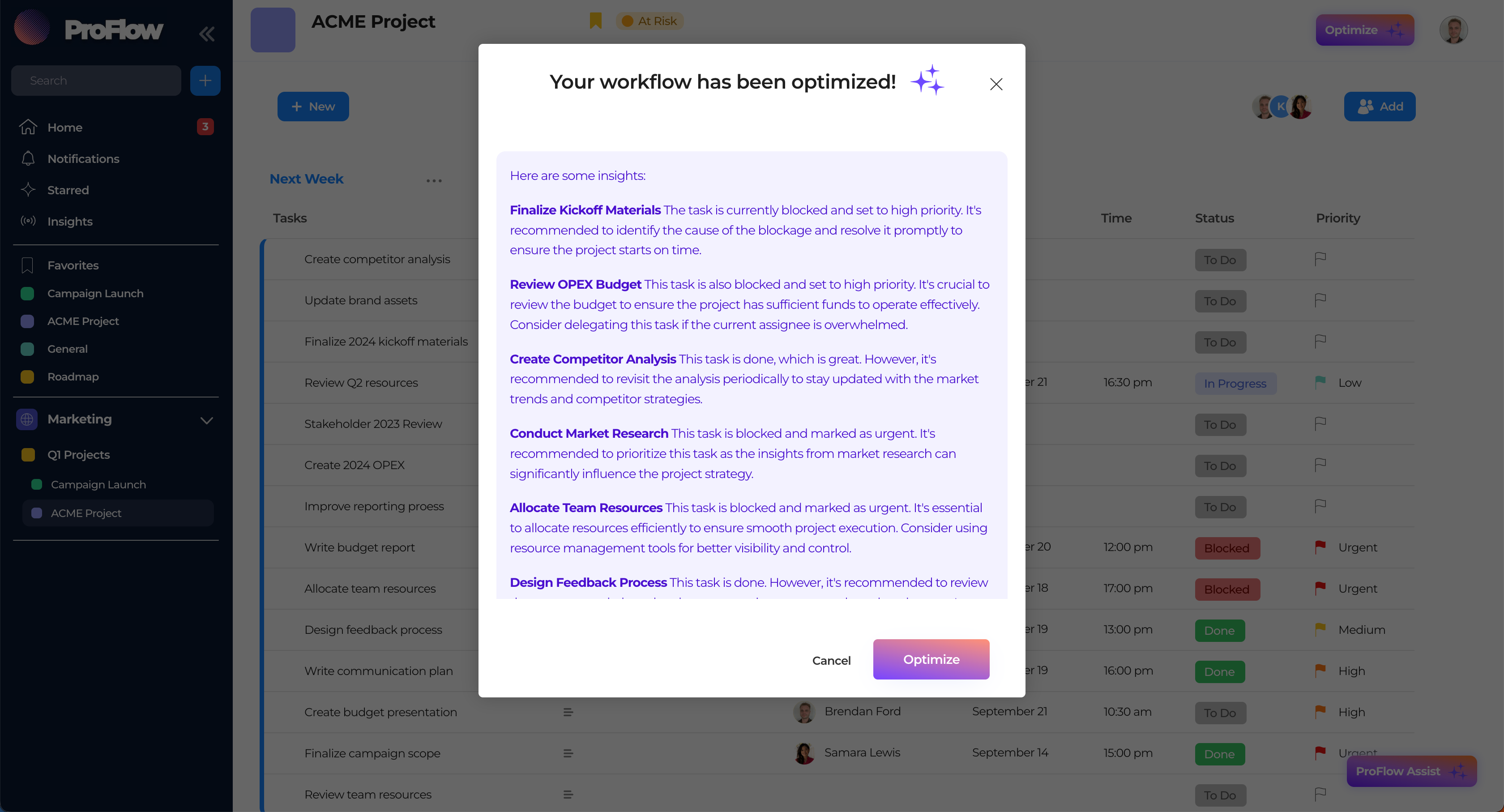 ProFlow: AI for team workflow improvements | BetaList
