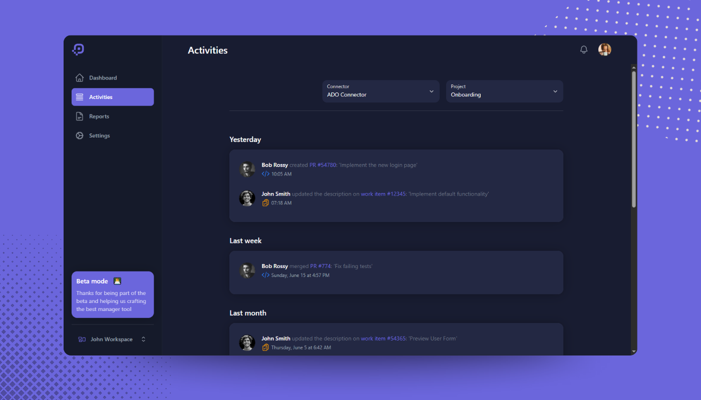 Pulsehive: A clear view of what your dev team is doing | BetaList