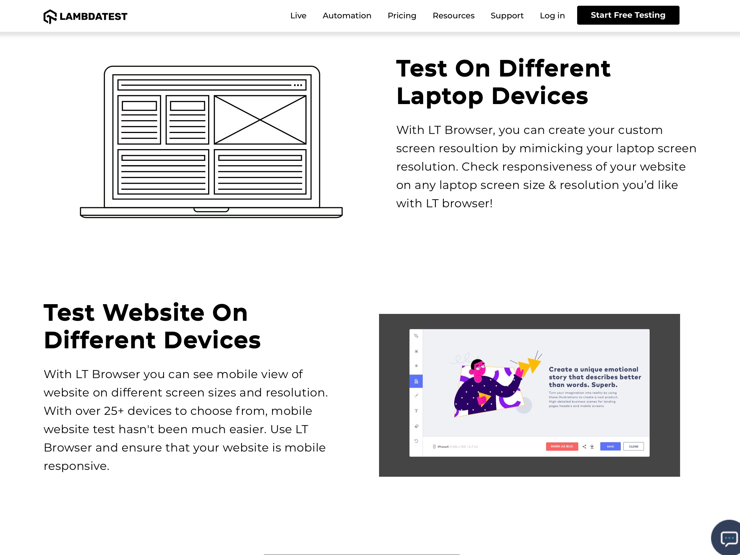 LT Browser: Test website on different devices on | BetaList