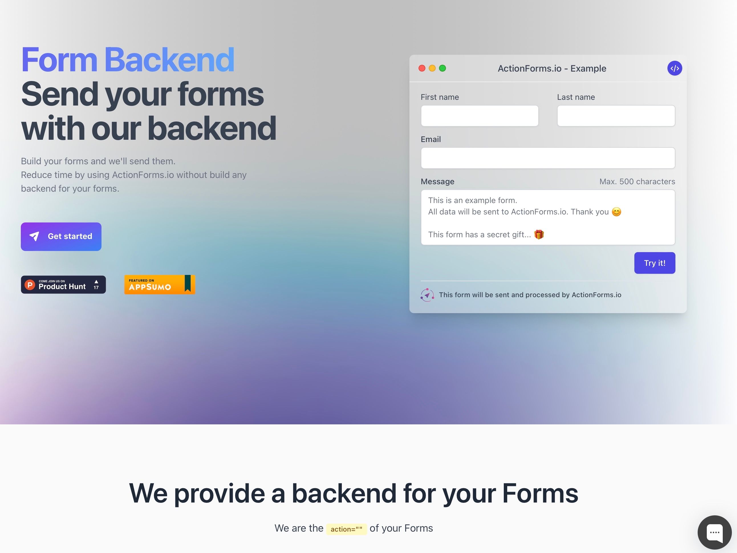 ActionForms.io: No code - no backend Form sender for | BetaList