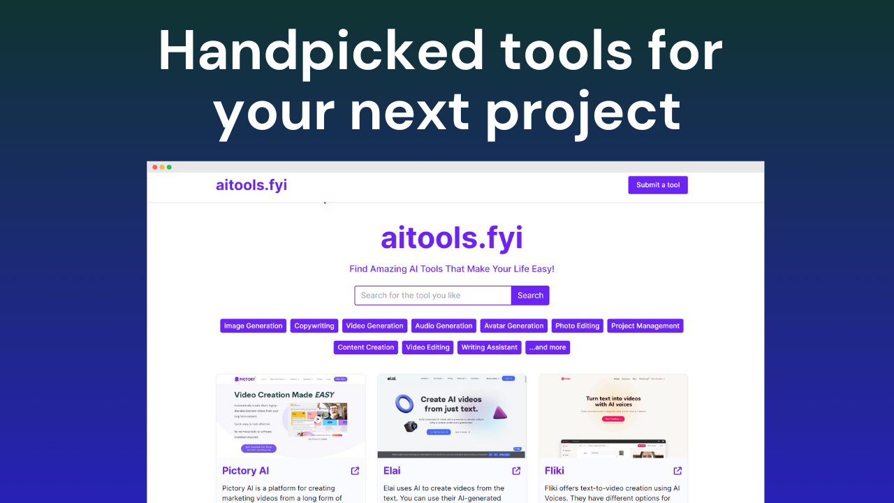 aitools.fyi: Find amazing AI tools that make your life easy | BetaList