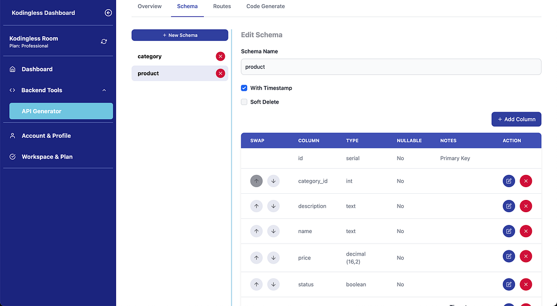 Kodingless: Turn database schema into Backend API Source | BetaList