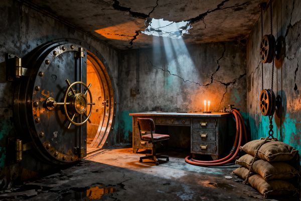 Room AI – Steampunk Desk with Brass Gears and Typewriter - Interior