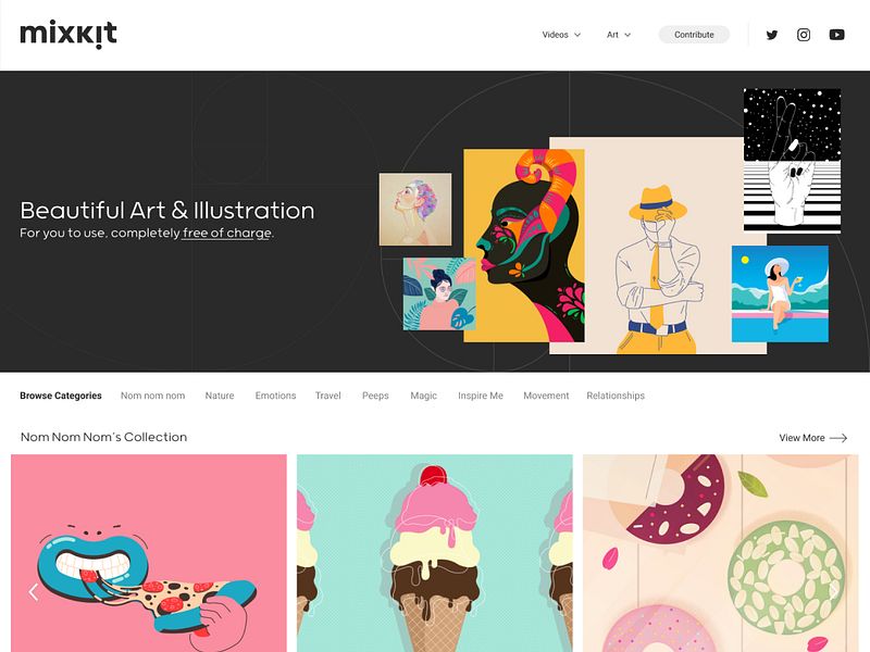 Mixkit Art: Art & Illustration that is completely free | BetaList