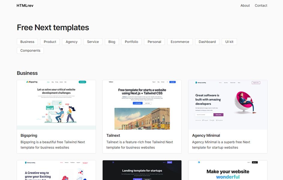 HTMLrev: free HTML, Bootstrap, Tailwind templates | BetaList
