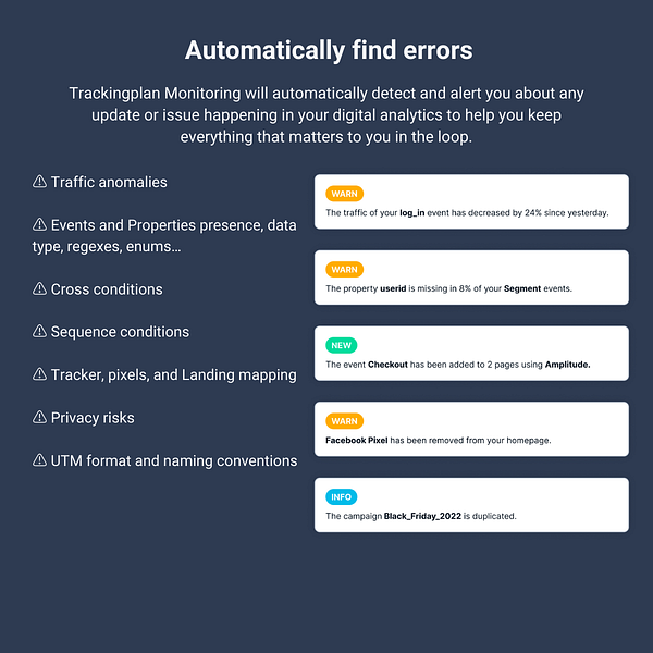 Trackingplan: Ensure the quality of your digital analytics | BetaList