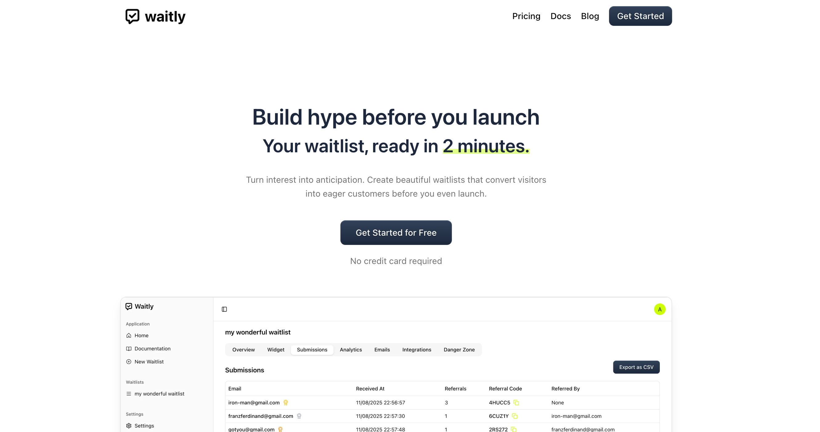 Waitly: Your waitlist in a minute, as code | BetaList