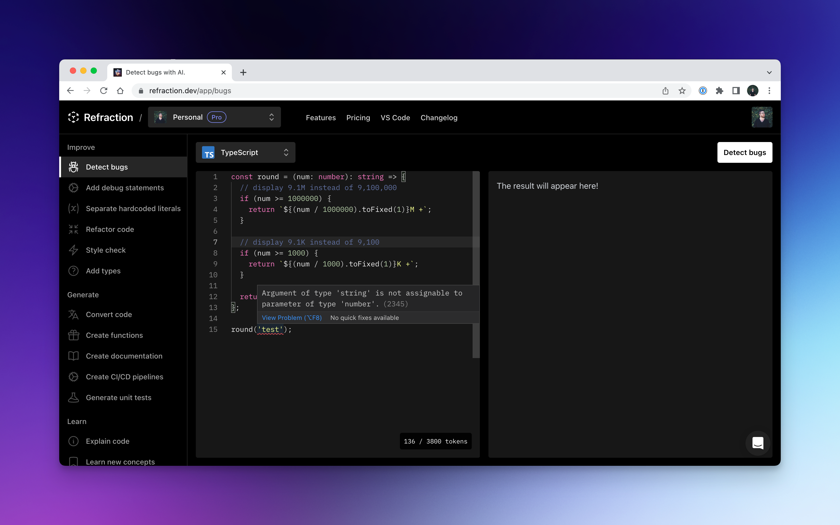 Refraction: Generate, learn and improve code using AI | BetaList