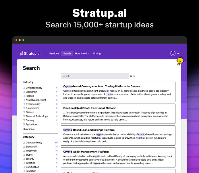 Stratup.ai: AI-powered startup ideas | BetaList