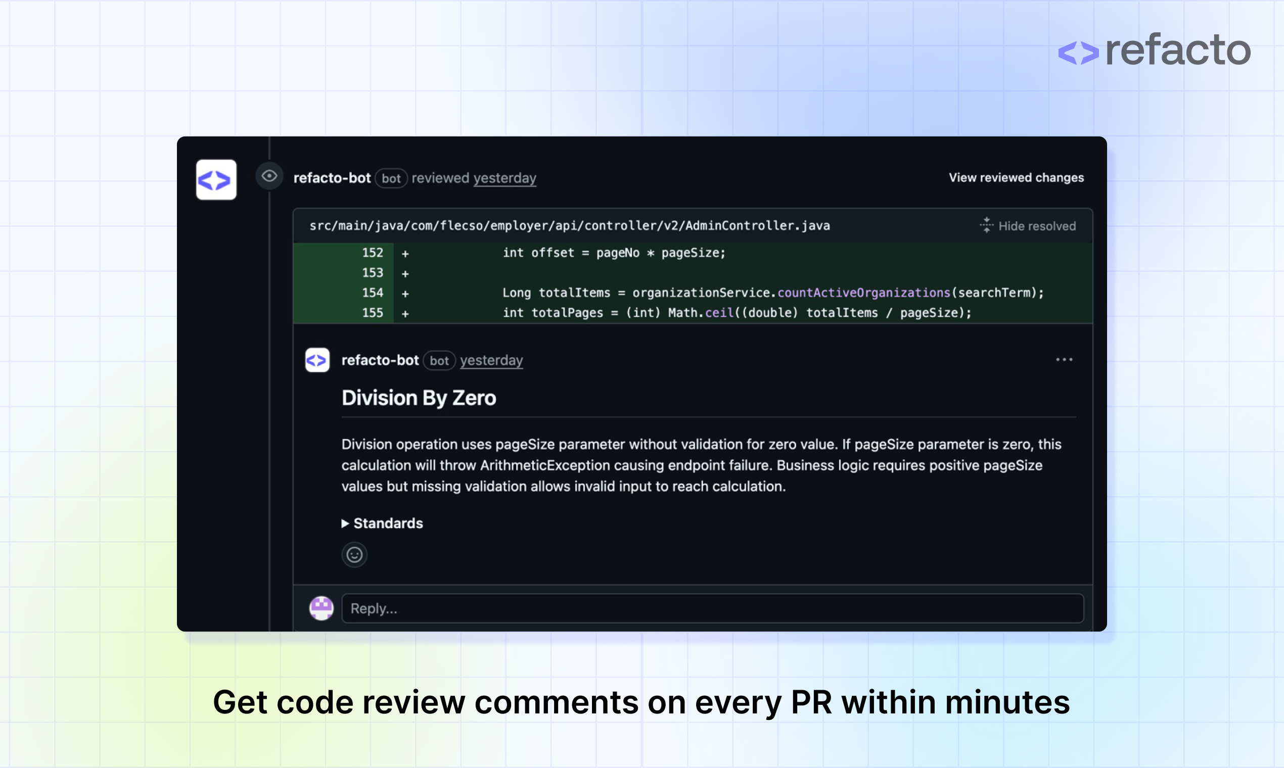 Refacto: AI code reviewer that catches issues in PRs and | BetaList