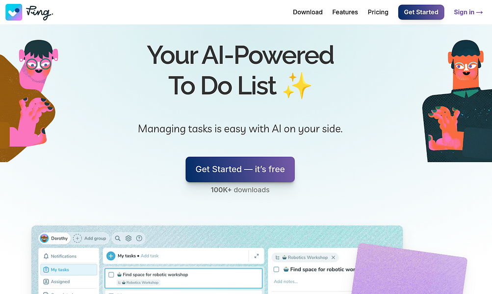 Ping AI Task List: Your AI-Powered To Do List | BetaList
