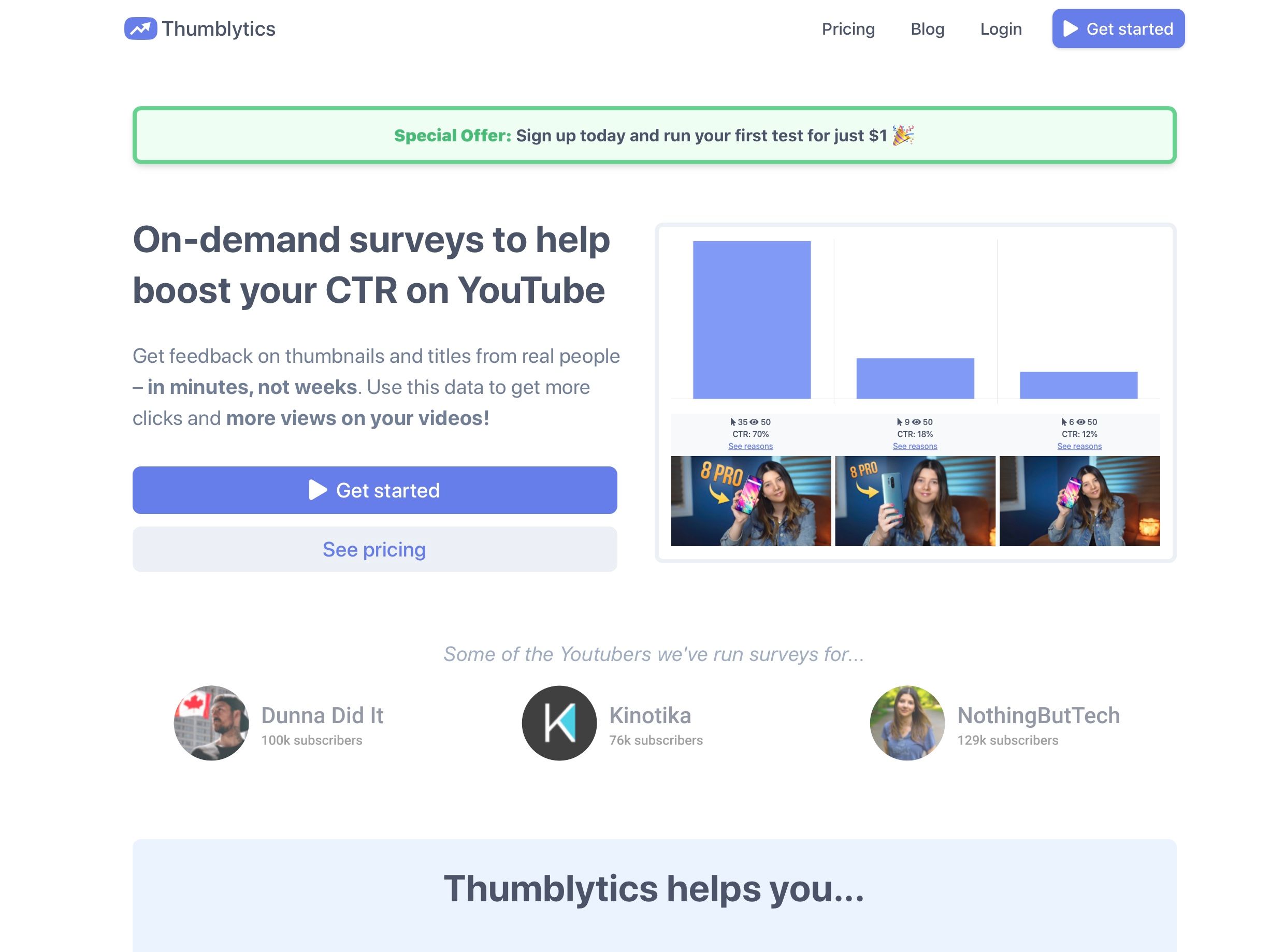 Thumblytics: Use more clickable YouTube thumbnails to get | BetaList