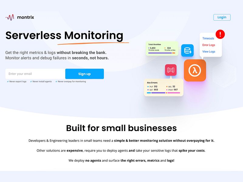 Montrix: Serverless Application Monitoring - Built for | BetaList