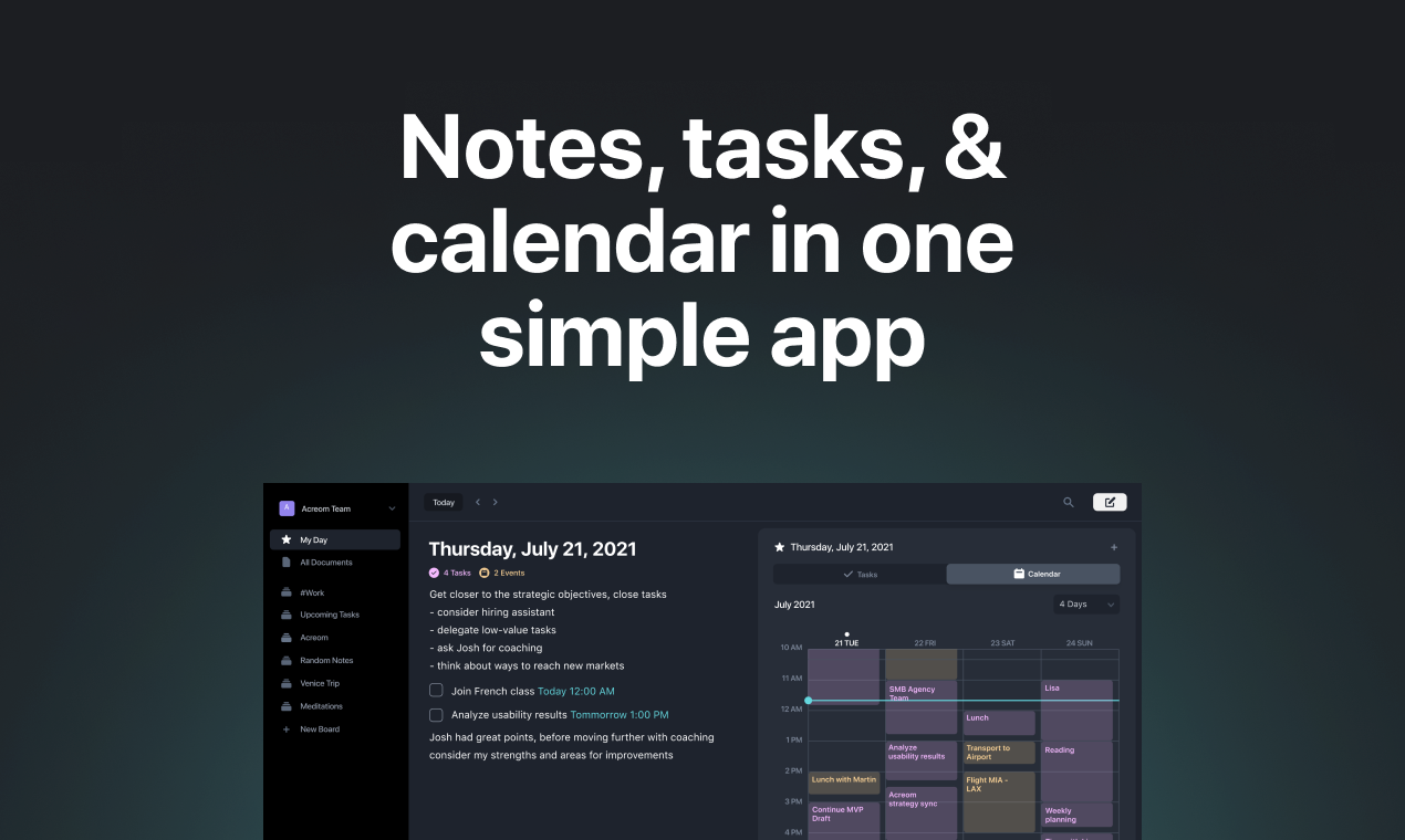 acreom: Knowledge base & task management in one | BetaList