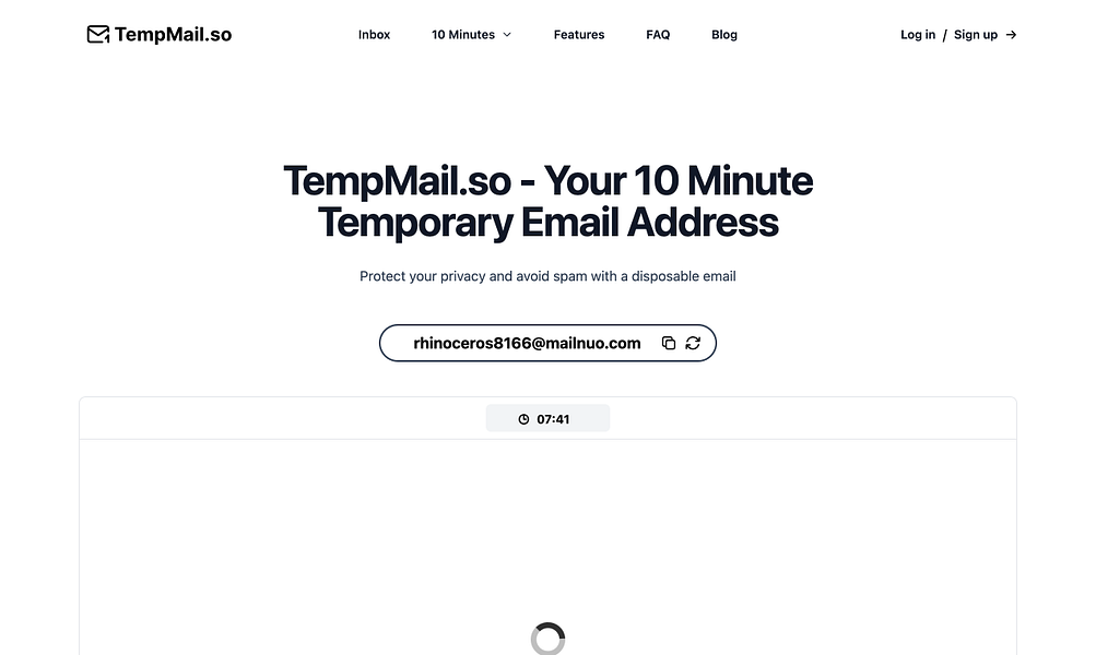 TempMail.so: Creates a temporary email address for | BetaList