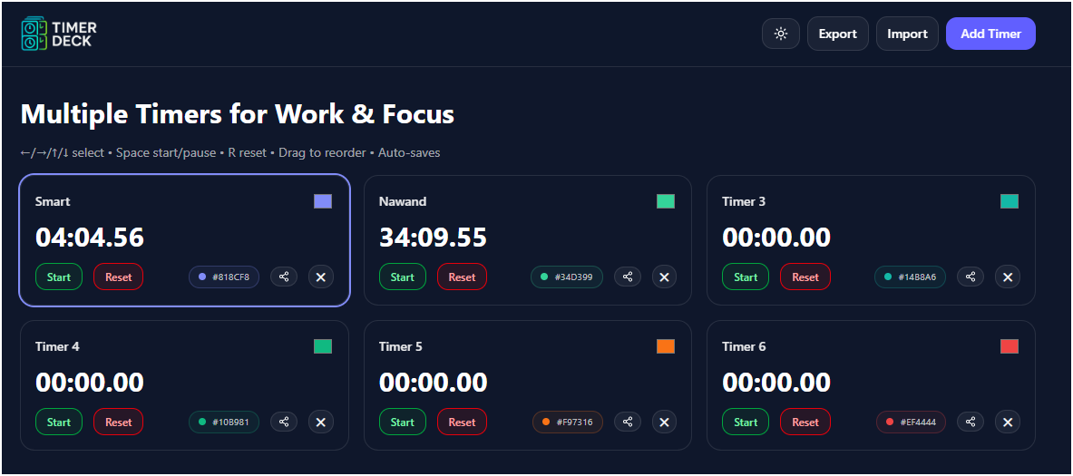 TimerDeck: Online Multiple Timers for Work & Focus | BetaList
