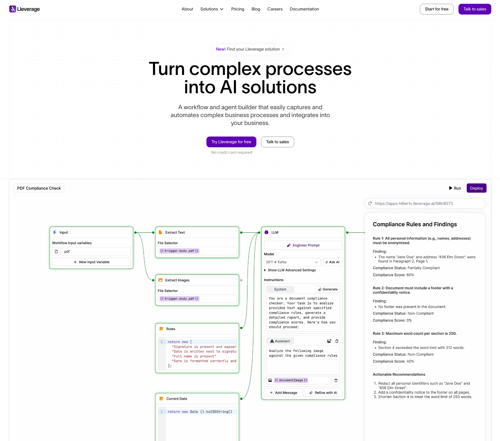 Lleverage: Turn complex processes into AI workflows | BetaList